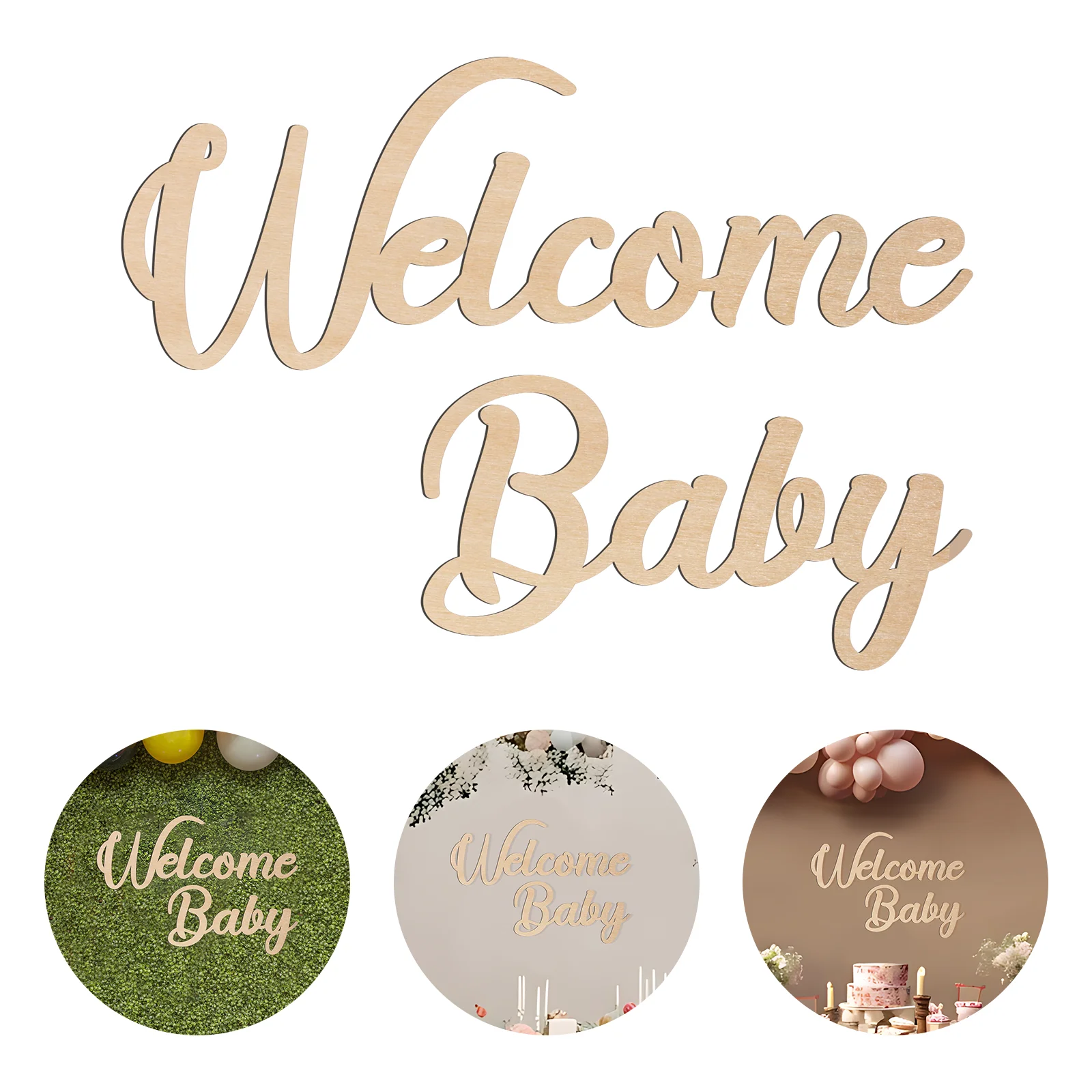 Welcome-Baby-Wood-Sign-Baby-Shower-Banner-for-1st-Birthday-Baby-Party ...
