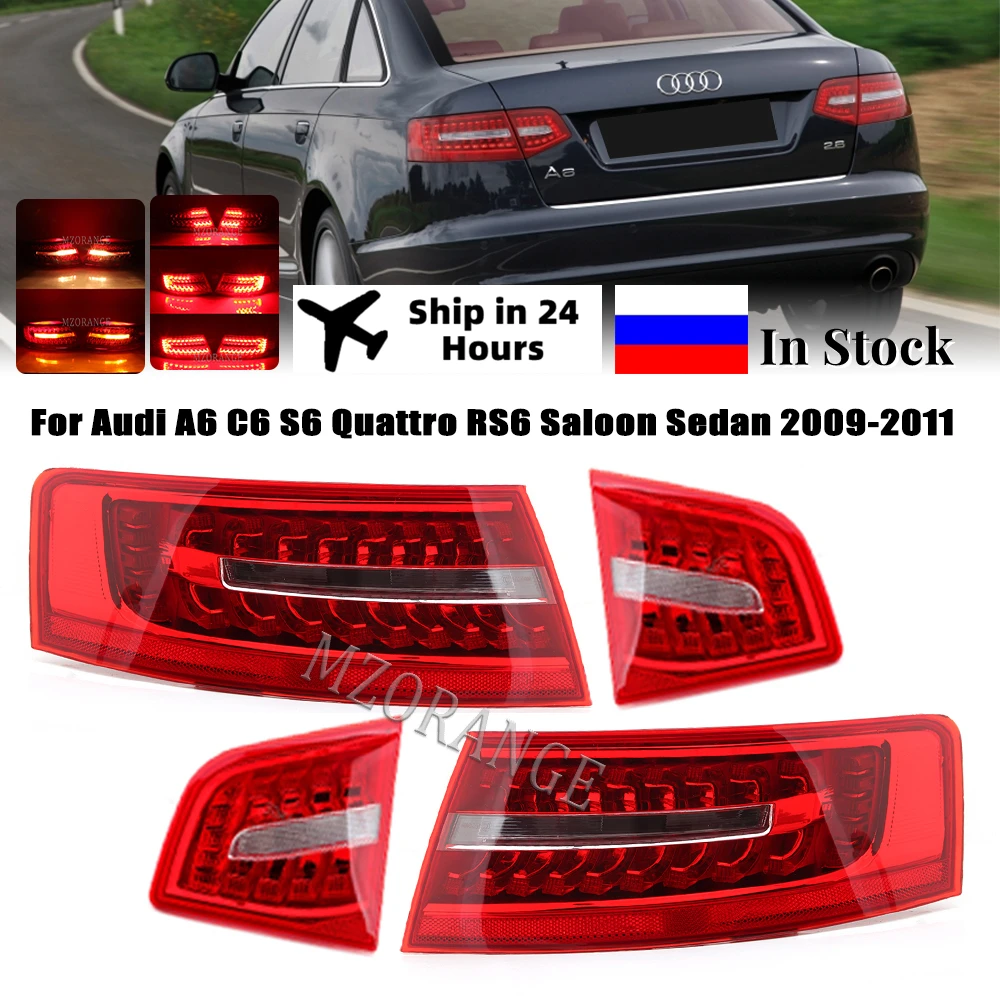 LED-Rear-Tail-Lights-For-Audi-A6-C6-S6-Quattro-RS6-Saloon-Sedan-2009 ...
