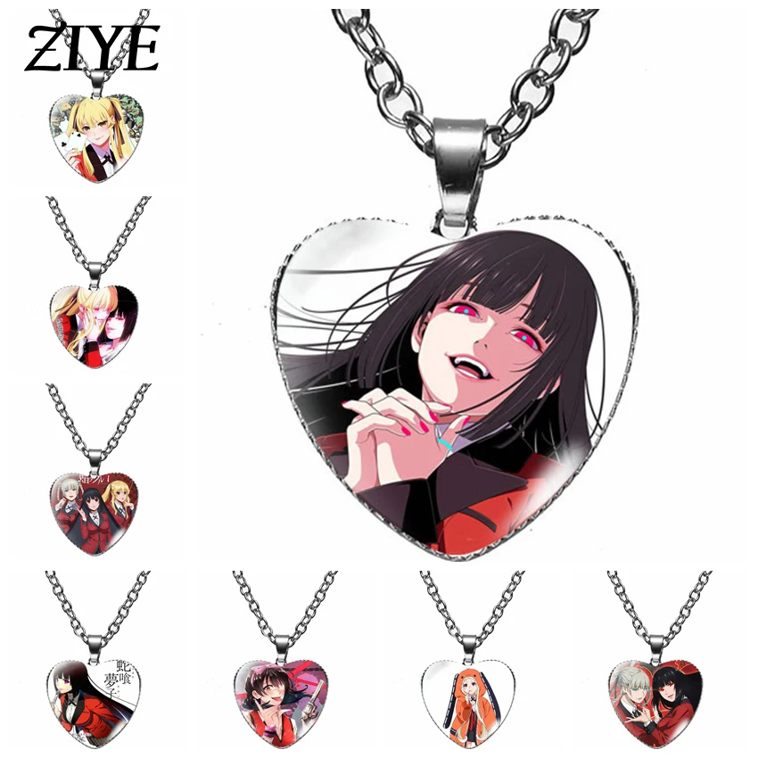 Anime-Kakegurui-Heart-Necklace-For-Women-Cartoon-Figures-Jabami-Yumeko ...