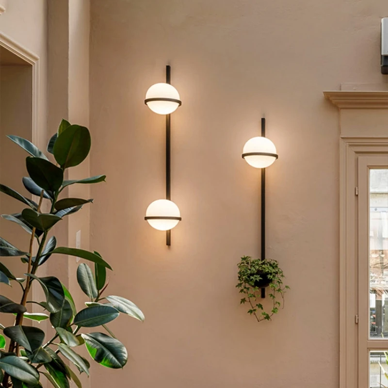 Modern Art Deco Wall Lights White Acrylic Ball For Hotel Parlor Bedroom ...
