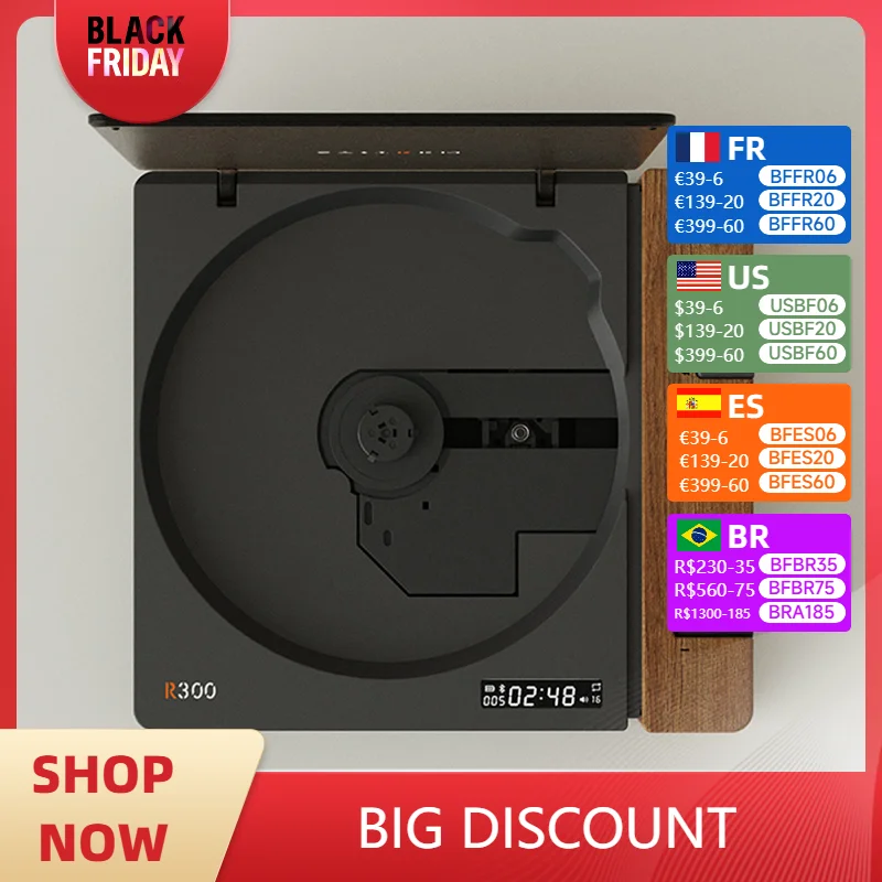 HIFI-Portable-CD-Player-Bluetooth-5-3-Digital-Optical-Output-Audiophile ...