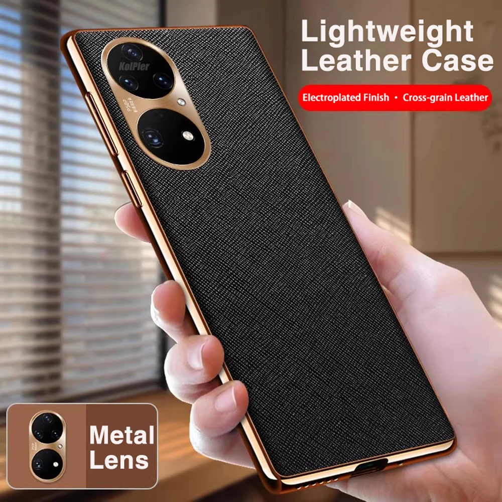 Original P50Pro Hard PC Capa For Huawei P50 Pro Case luxury Leather ...