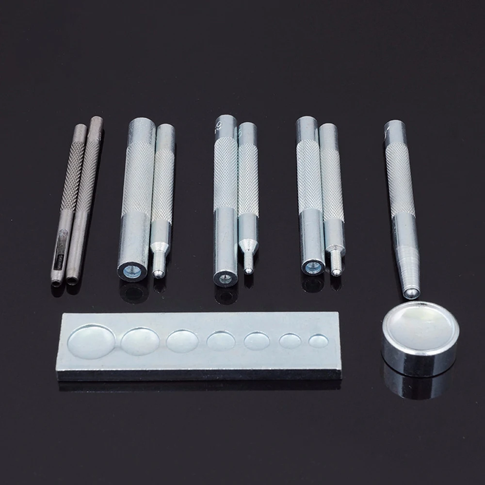 Four-Button-11-Piece-Tool-Set-Rivet-Base-Four-Button-Base-Punching ...