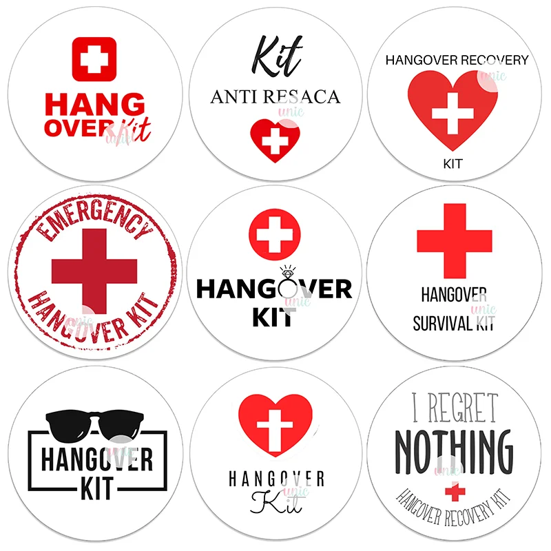 Self-adhesive-Stickers-Hangover-Kit-Drinking-Labels-Favour-Sticker ...
