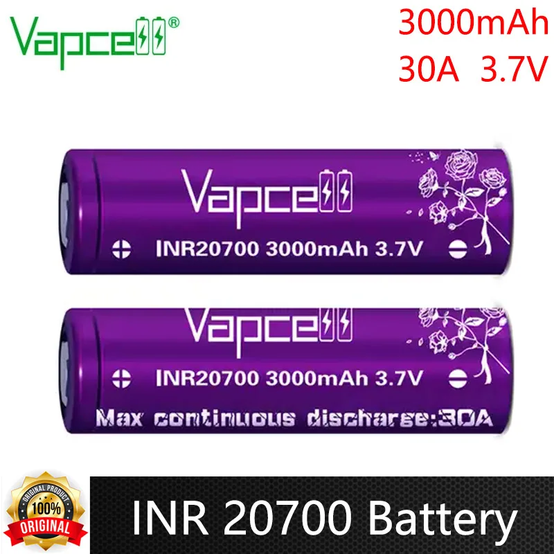 Original-Vapcell-INR-20700-Battery-3000mAh-Stable-30A-3-7V-High-Energy-Rechargeable-Battery-For ...