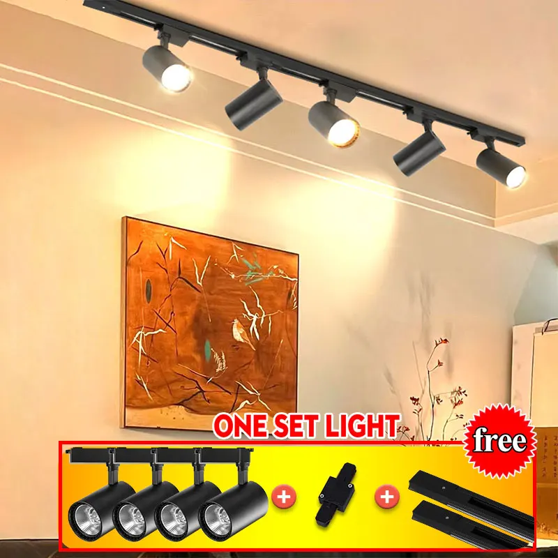 Full-Set-Track-Light-rails-220V-110V-Spot-Led-Track-Light-Ceiling-Lamp ...