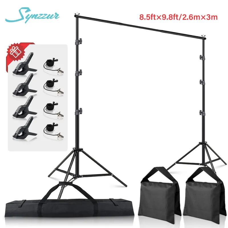 2.6*3m/8.5ft*9.8ft Aluminum Photo Background Support Stand Green Screen ...
