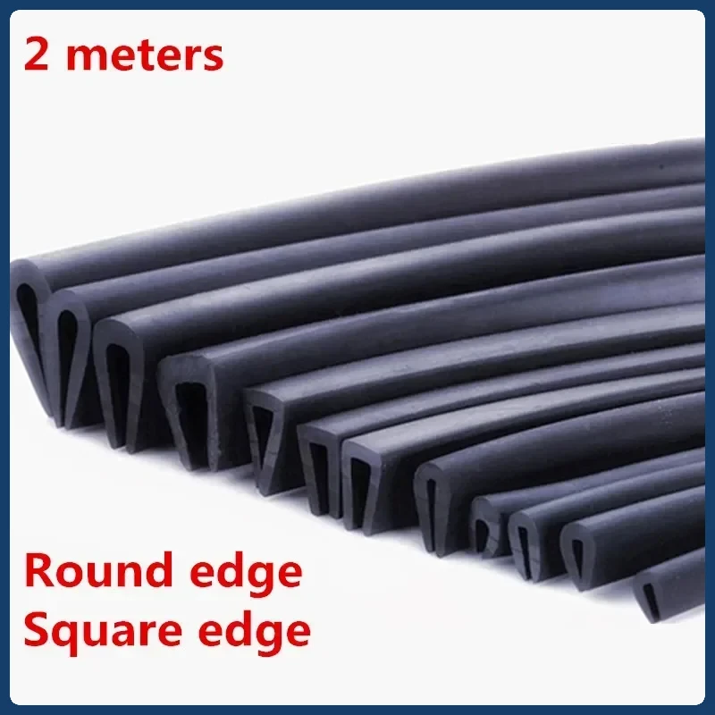 Rubber 1M Groove 0.5 to 40mm U Shaped Rubber Edges Sealing Strip Black ...