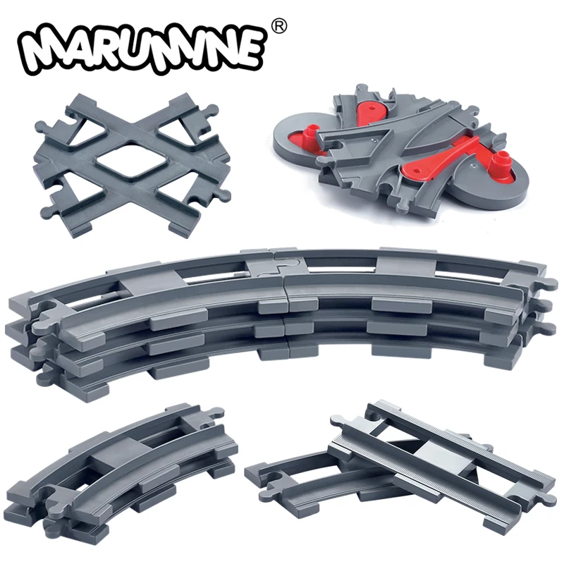 Marumine-8PCS-Block-Train-Straight-Curved-Track-Crossover-Parts-Railway ...