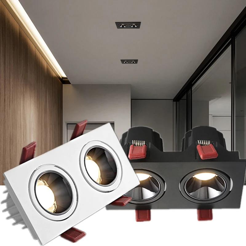 Double-Head-LED-Recessed-Ceiling-Downlight-14W-20W-30W-Living-Room ...
