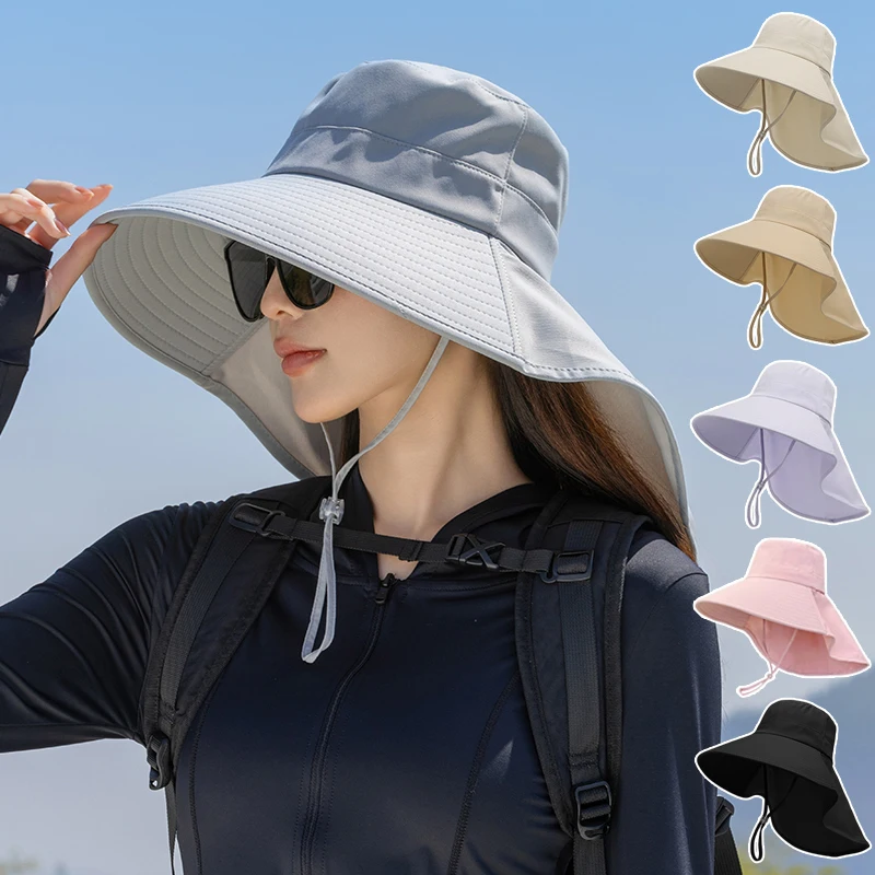 Large Brimmed Sun Protection Hat Outdoor Women Sun Hat Summer UV ...
