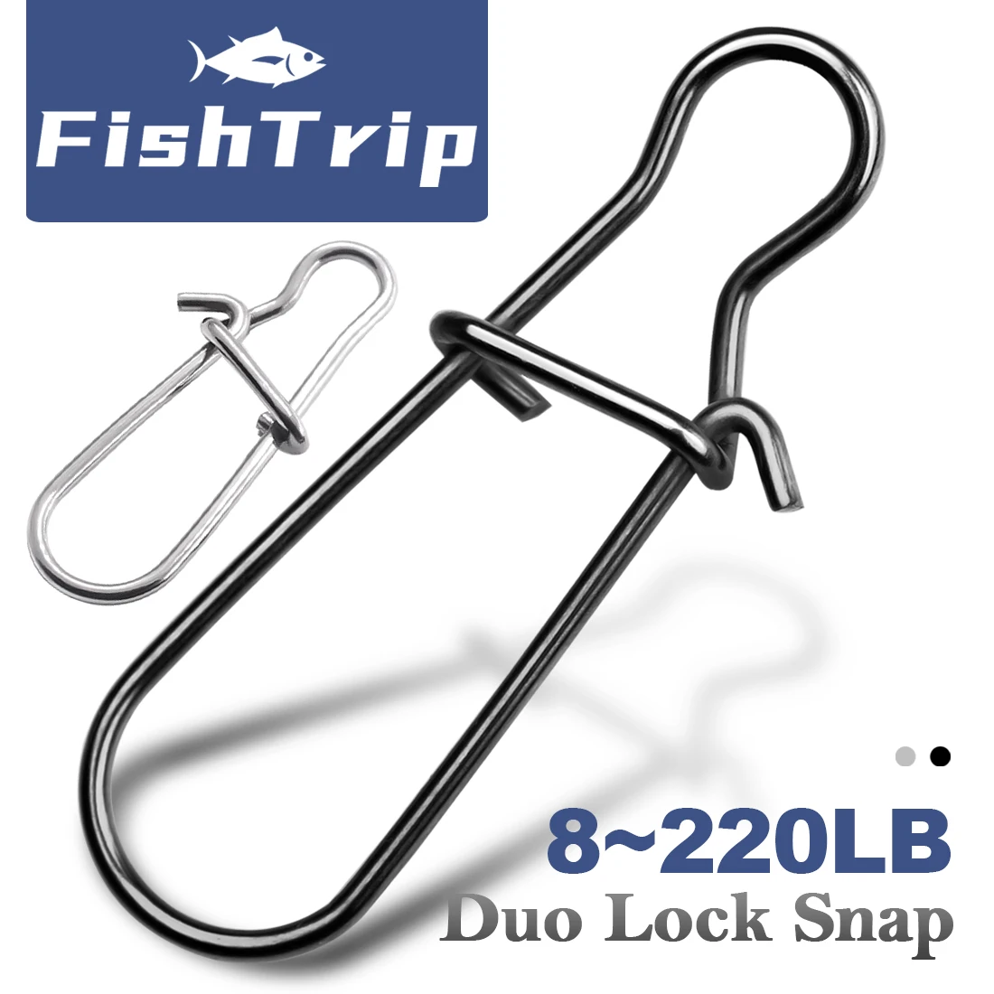 FishTrip-Fishing-Snaps-Duo-Lock-Snap-High-Strength-50-200Pack-Stainless ...