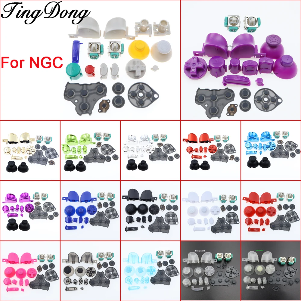 1 Full Set Button For NGC Gamepad Power ON OFF Key A B X Y Z LR D-Pads ...