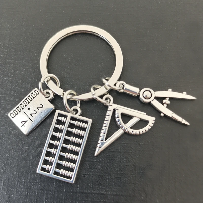 Engineer-Keychain-Book-Ruler-Compasses-Key-Ring-Architect-Key-Chains ...