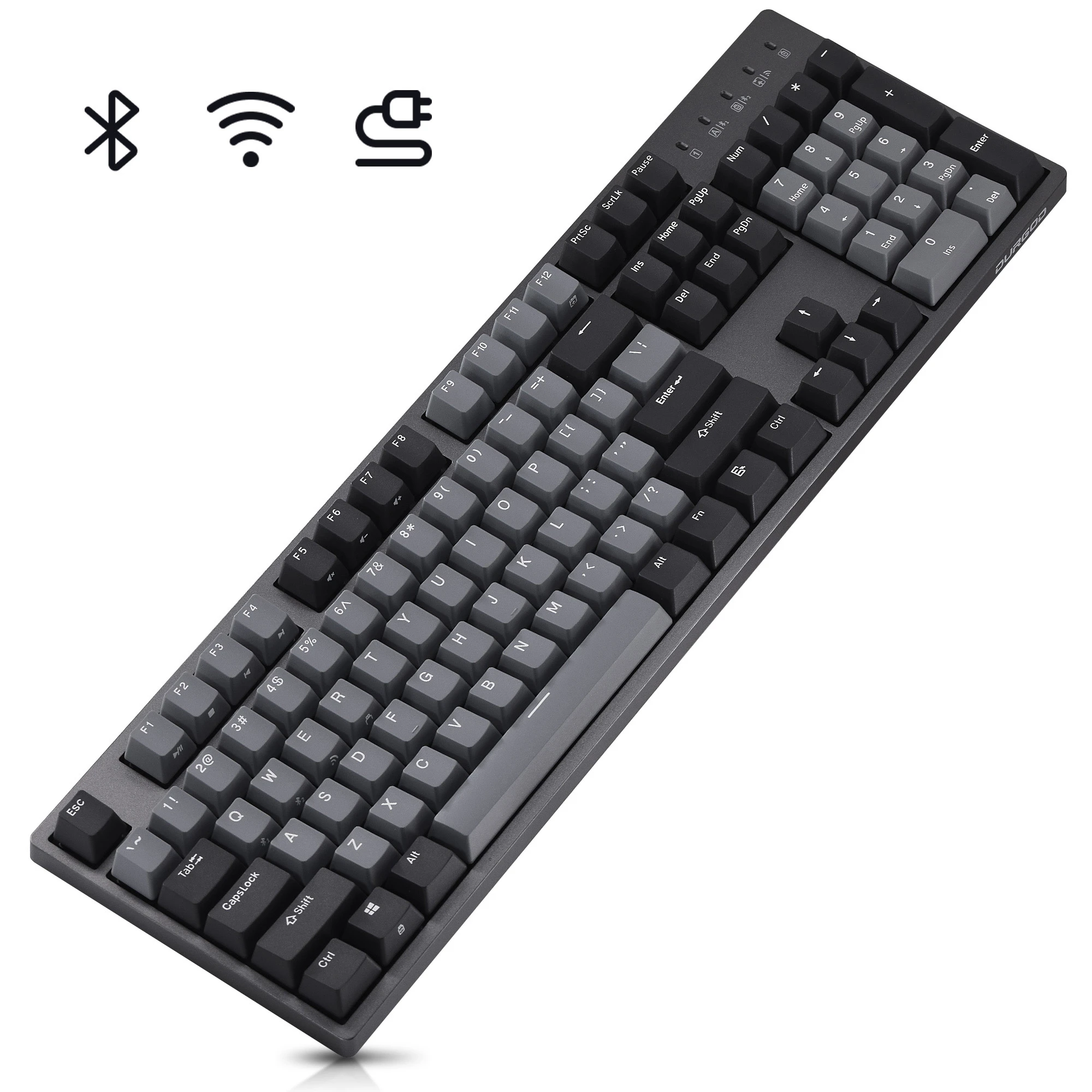 Durgod K310W Teclado Mecânico Sem Fio Bluetooth Três modo 104 key ...