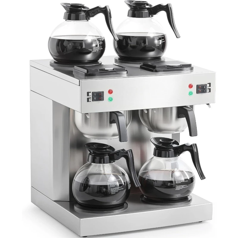Dual Drip Commercial Coffee Maker, 200 Cup/hour, 7.2L Pour Over Coffee ...