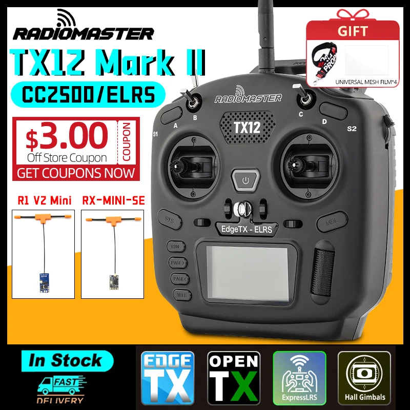 In Stock RadioMaster TX12 MKII MK2 Mark 2 Radio ELRS/CC2500 EdgeTX ...