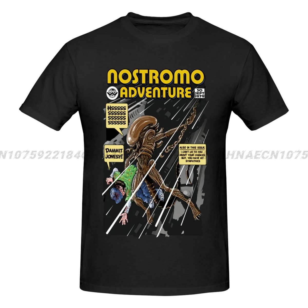 Aliens-Nostromo-Adventures-Printed-T-Shirt-Funny-Mens-Short-Sleeve ...