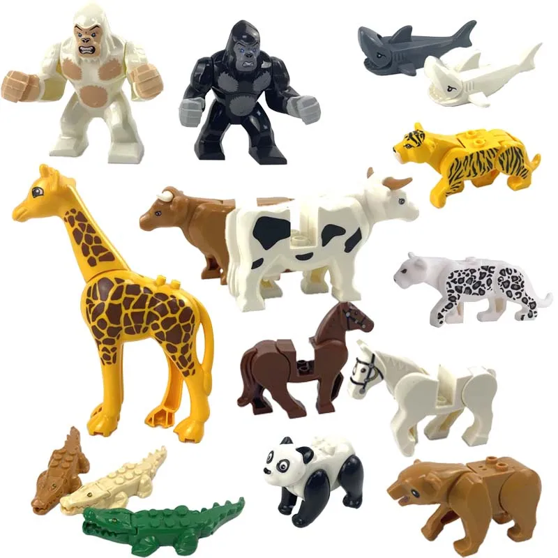 MOC-Animals-Classic-Building-Block-City-Coat-Bear-Tiger-Giraffe-Horse ...