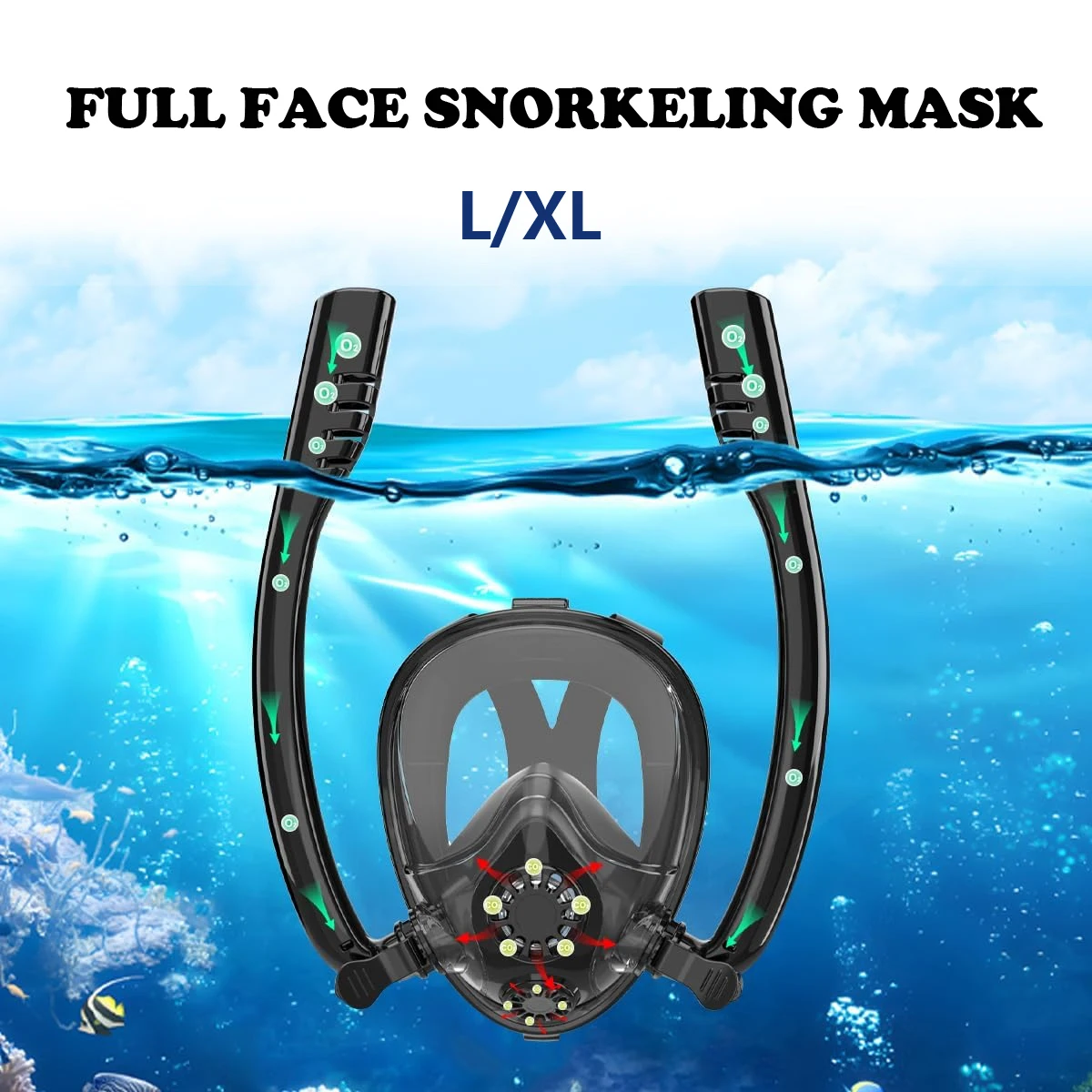 SMACO Full Face Snorkel Mask Compatiable with 0.5L/0.7L diving tank ...