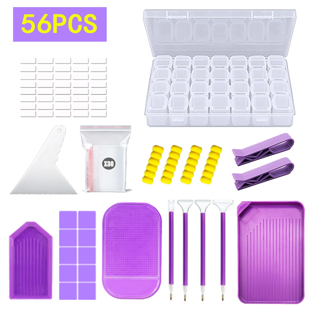 56pcs 5D Diamond Painting Tools and Accessories Kits pen Clay Tray ...