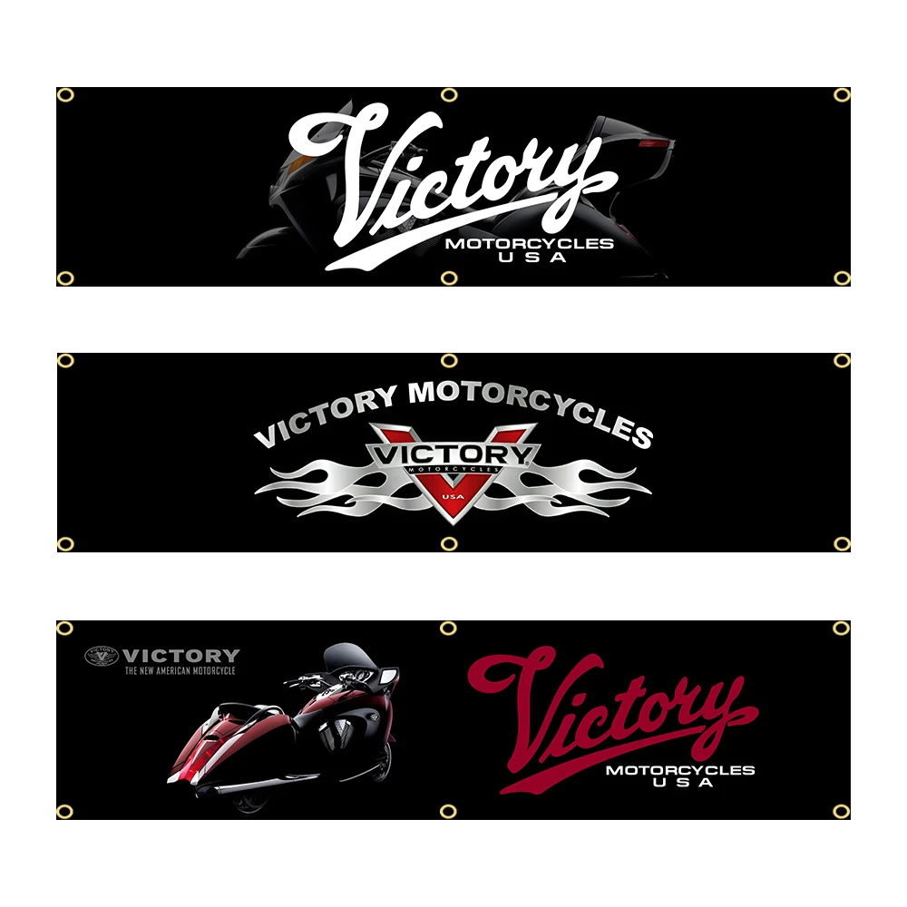 60X240cm Victorys Motorcycles Racing Banner Flag Polyester Printed ...
