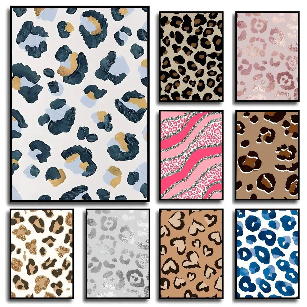 Fashion Leopard Pattern Poster Posters Living Room Quality Canvas ...