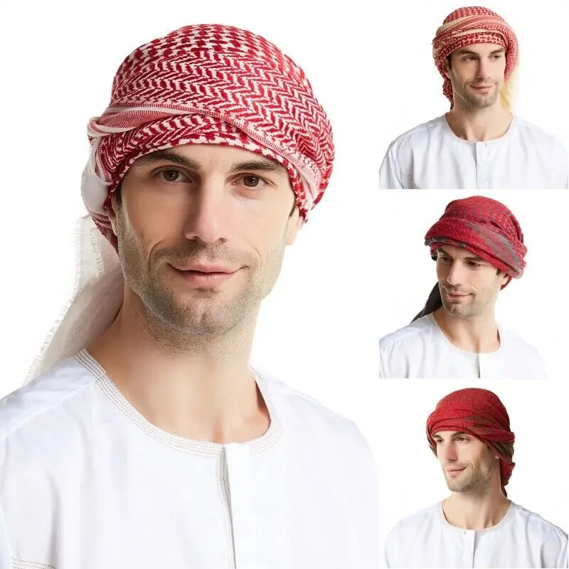 Men-s-Headscarf-for-Muslim-Arab-Dubai-Prayer-Plaid-Shawl-Headband-Wrap ...