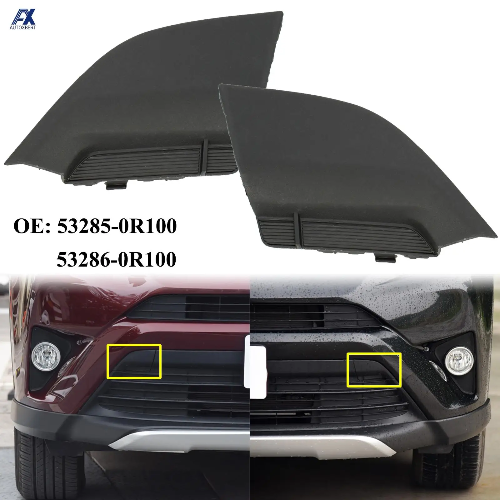 2pcs-Front-Tow-Hook-Cover-Bumper-Towing-Trailer-Right-Left-Cap-For ...