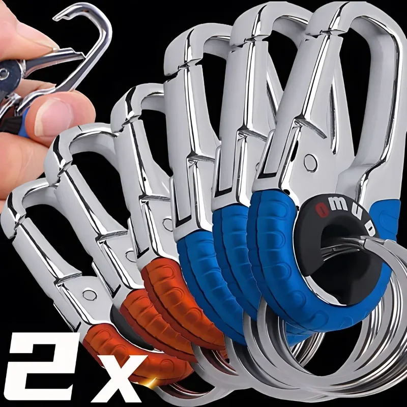 2-1pcs-Keychain-Men-Stainless-Steel-Buckle-Outdoor-Carabiner-Climbing ...