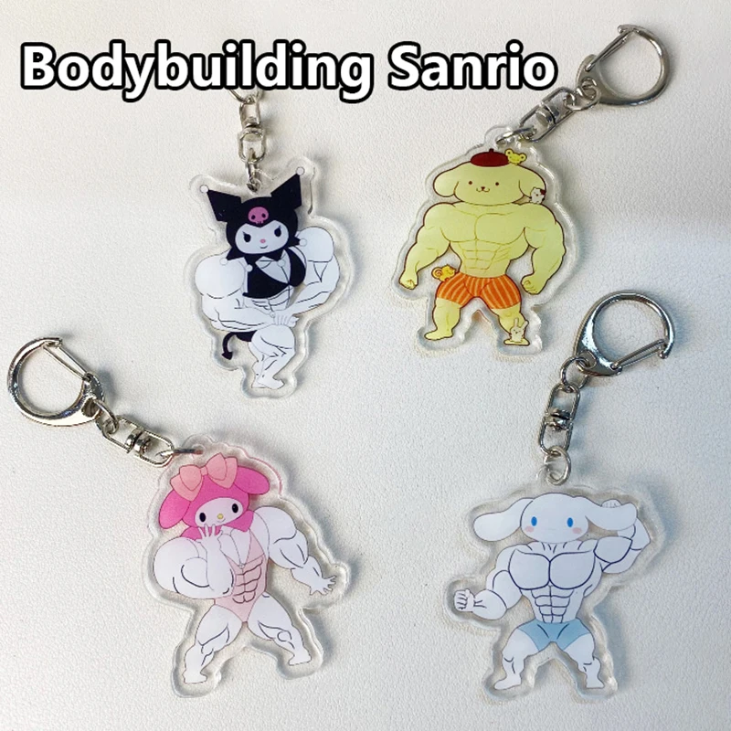 LLavero-de-m-sculo-Sanrio-divertido-Anime-Hello-Kitty-Kawaii-Fitness ...