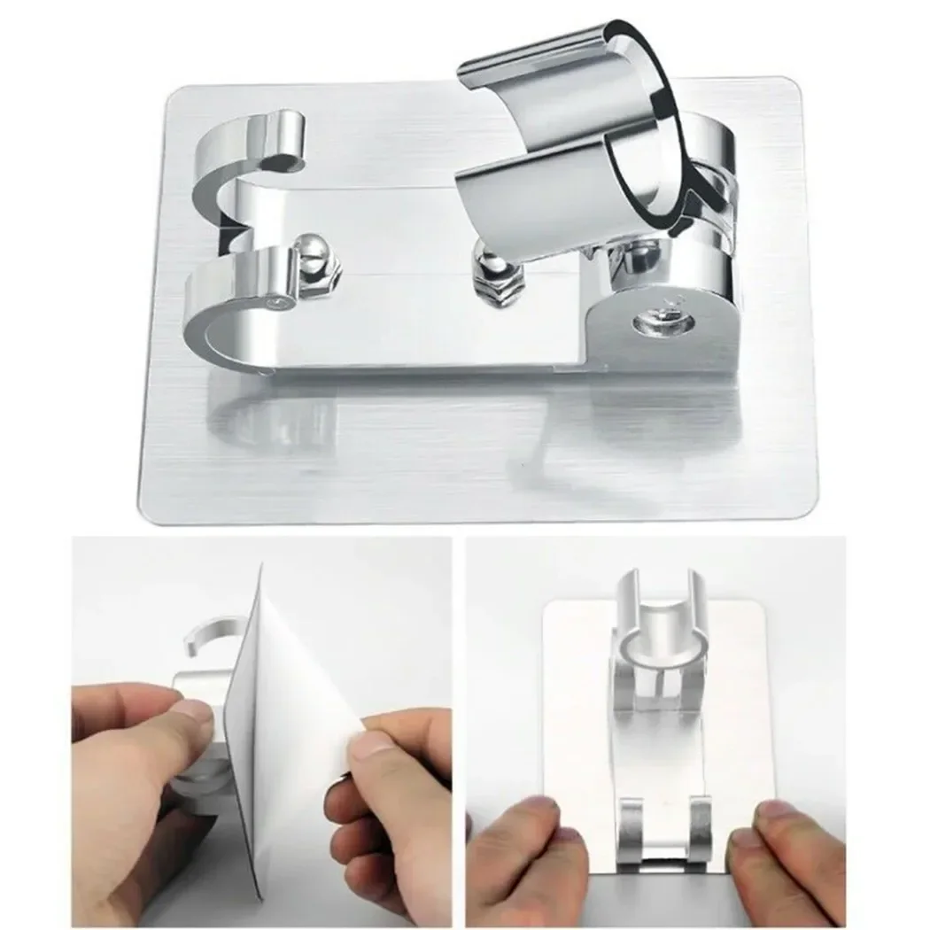 Aluminum-Shower-Head-Holder-Adjustable-Shower-Bracket-Strong-Adhesive ...