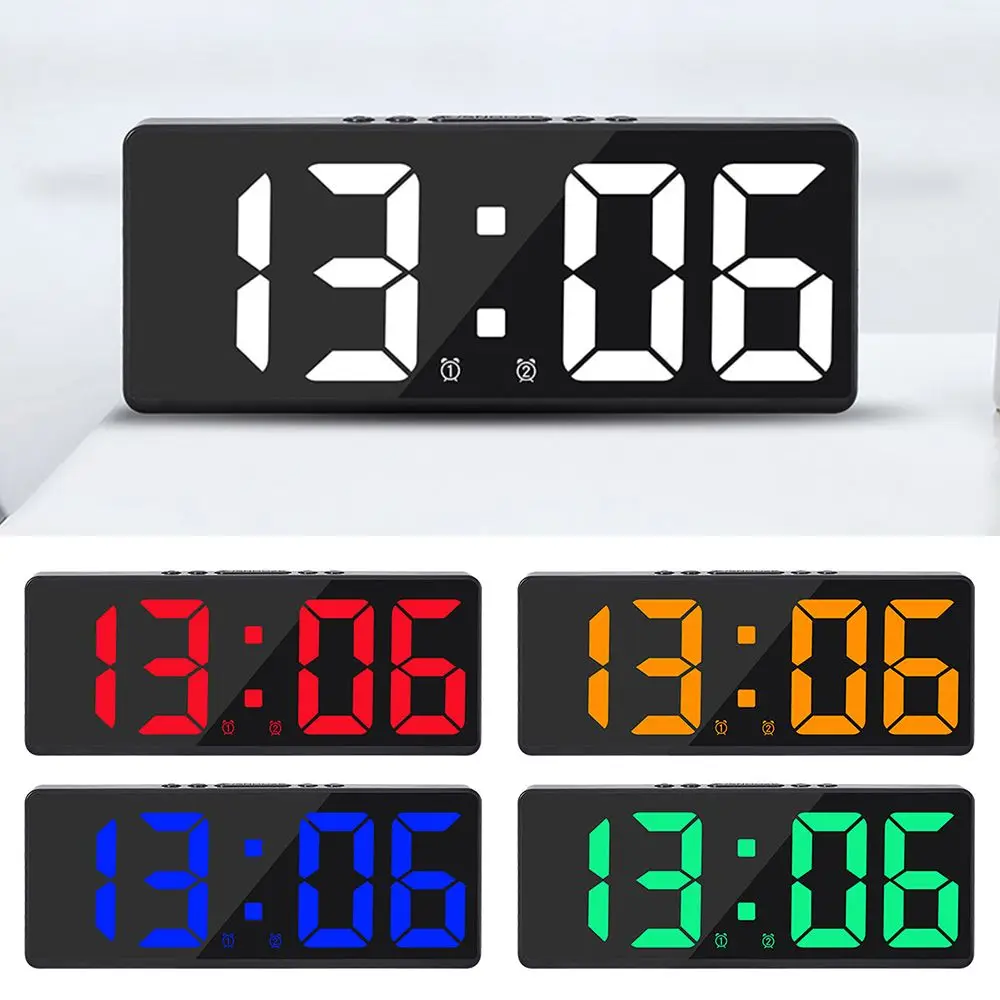 LED Digital Electronic Clock Backlight Large Number Alarm Clock ...