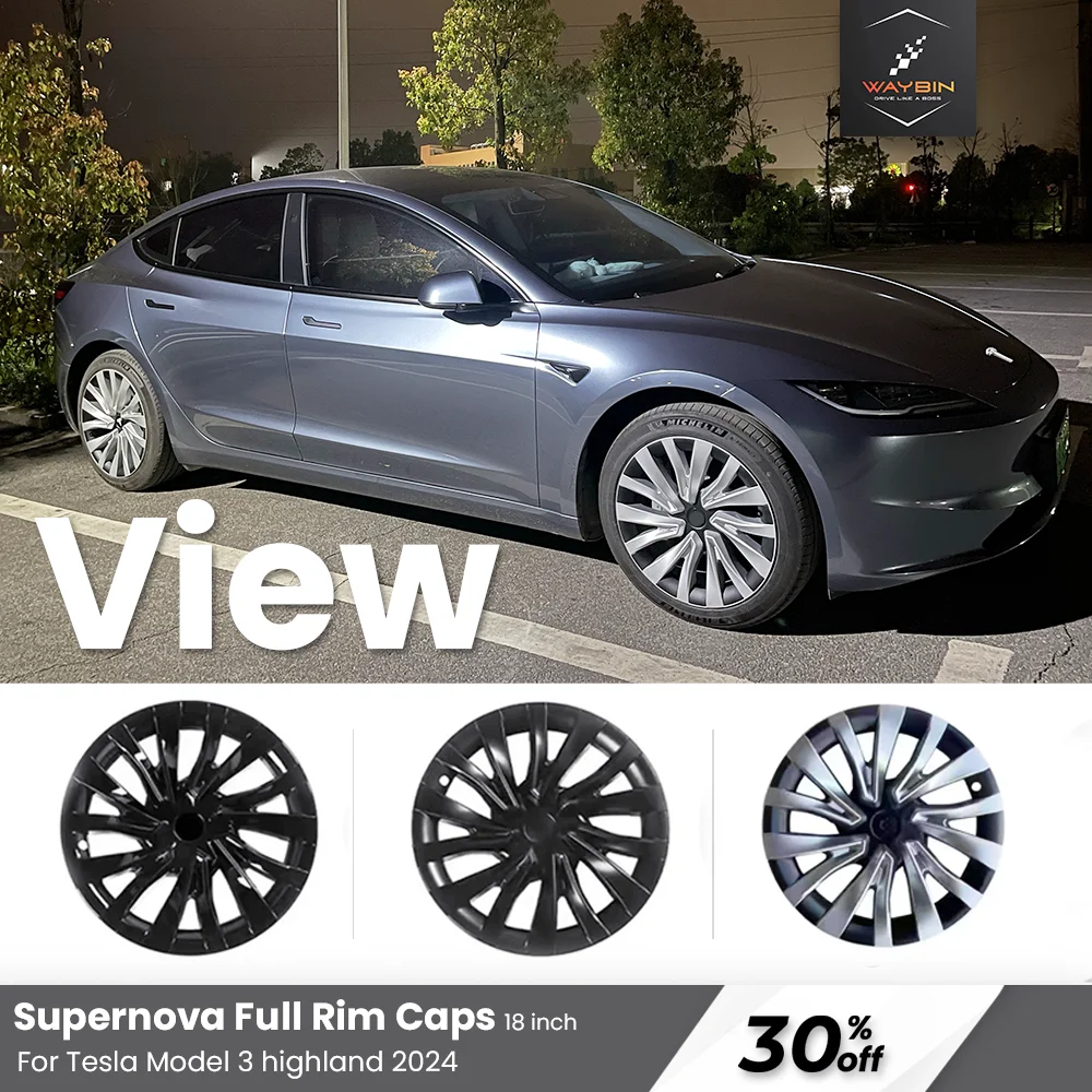 Tesla-Full-Rim-Cover-For-Model-3-Highland-2024-Hubcaps-4pcs-18-inch ...