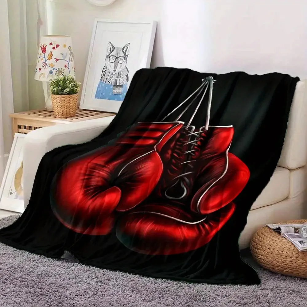 Boxing Glove Print Flannel Blanket - Cozy | Easy Care Throw for Boxing ...