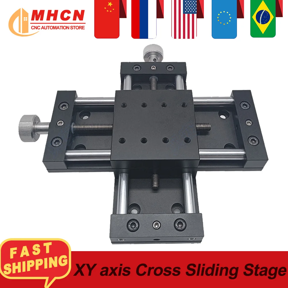 XY-axis-Manual-Motion-Stage-Cross-Slide-Table-XYKNEJ60-60mm-Triangular ...