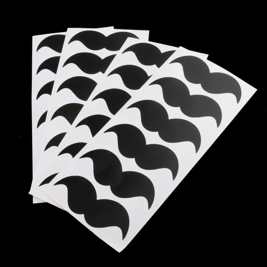9 x 6pcs Black Chalk Board Vinyl Mustache Decal Stickers Art DIY ...