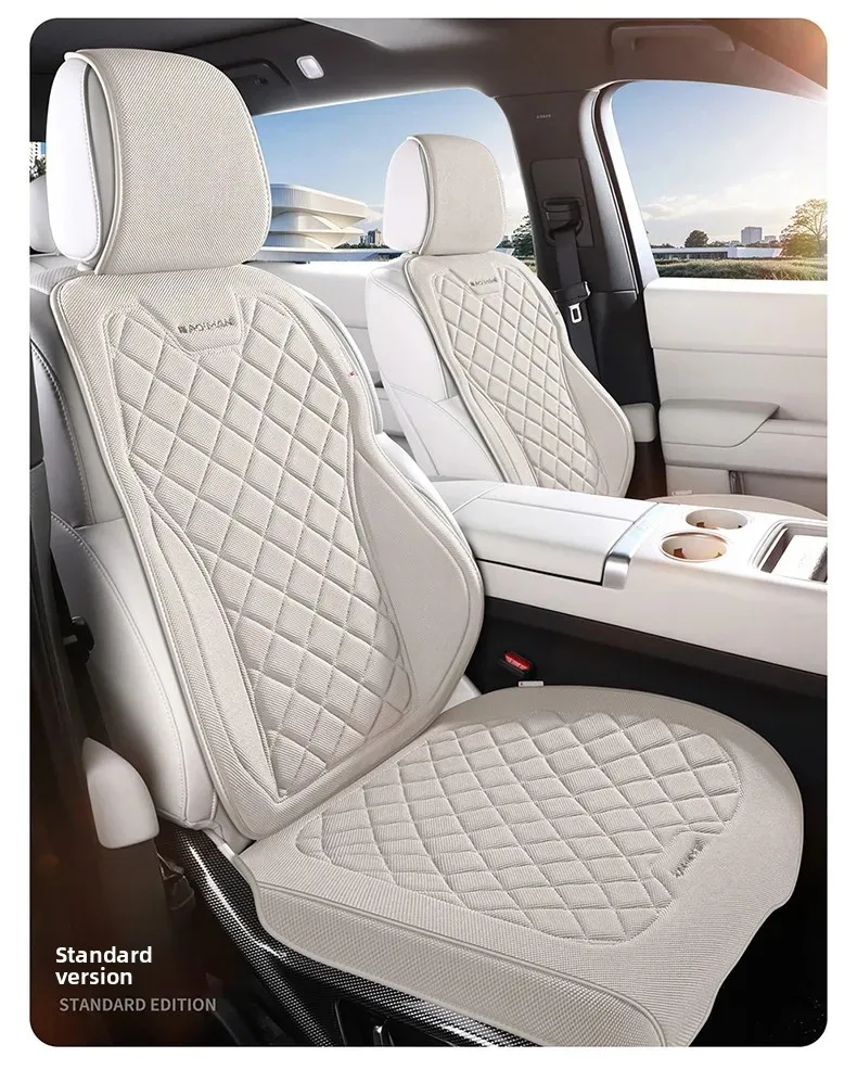 Universal High Quality Linen Car Full Seat Cover Breathable Flax Luxury ...