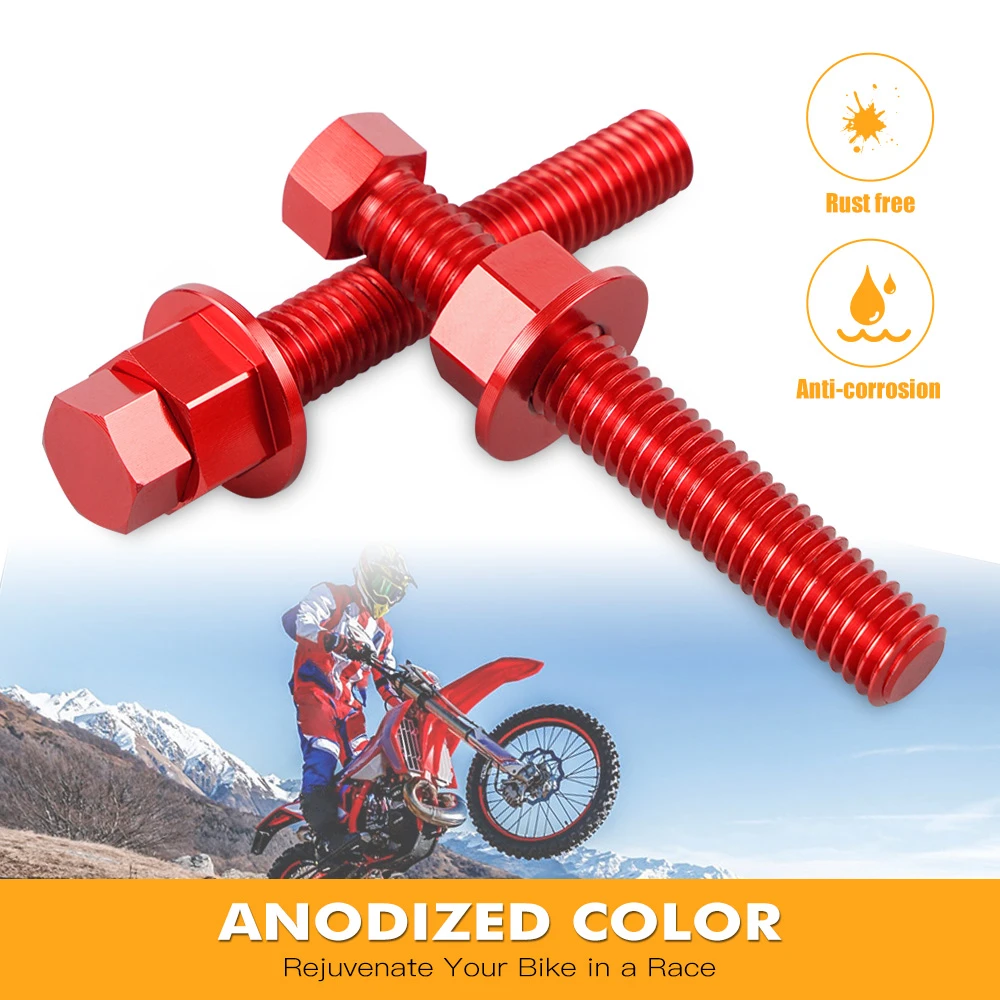 Nicecnc Motocross Aluminum Pair Chain Adjuster Bolts Nuts Screw M8x55 ...