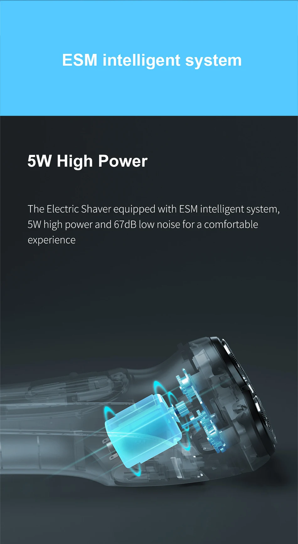 XIAOMI ENCHEN Blackstone 3D Rotary Shaver & Beard Trimmer - Washable ...