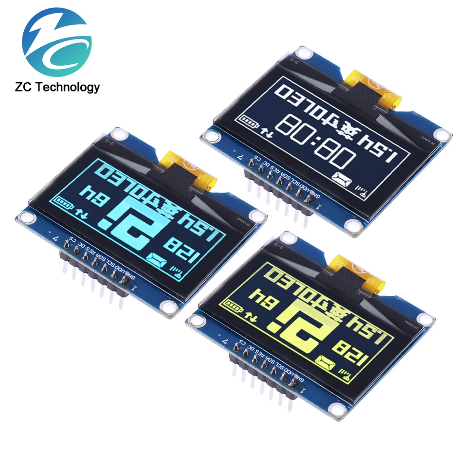 Oled Display Waveshare 1.54inch Module, 128u00d764 Resolution, SPI ...