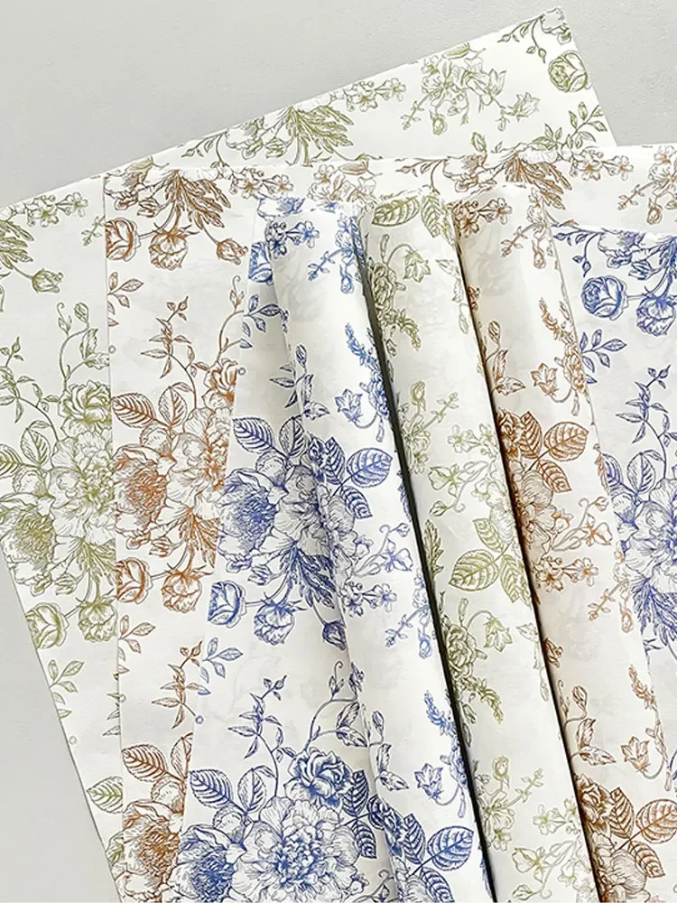Vintage-Kapok-Wrapping-Paper-Flower-Bouquet-Micro-Waterproof-Decorative ...