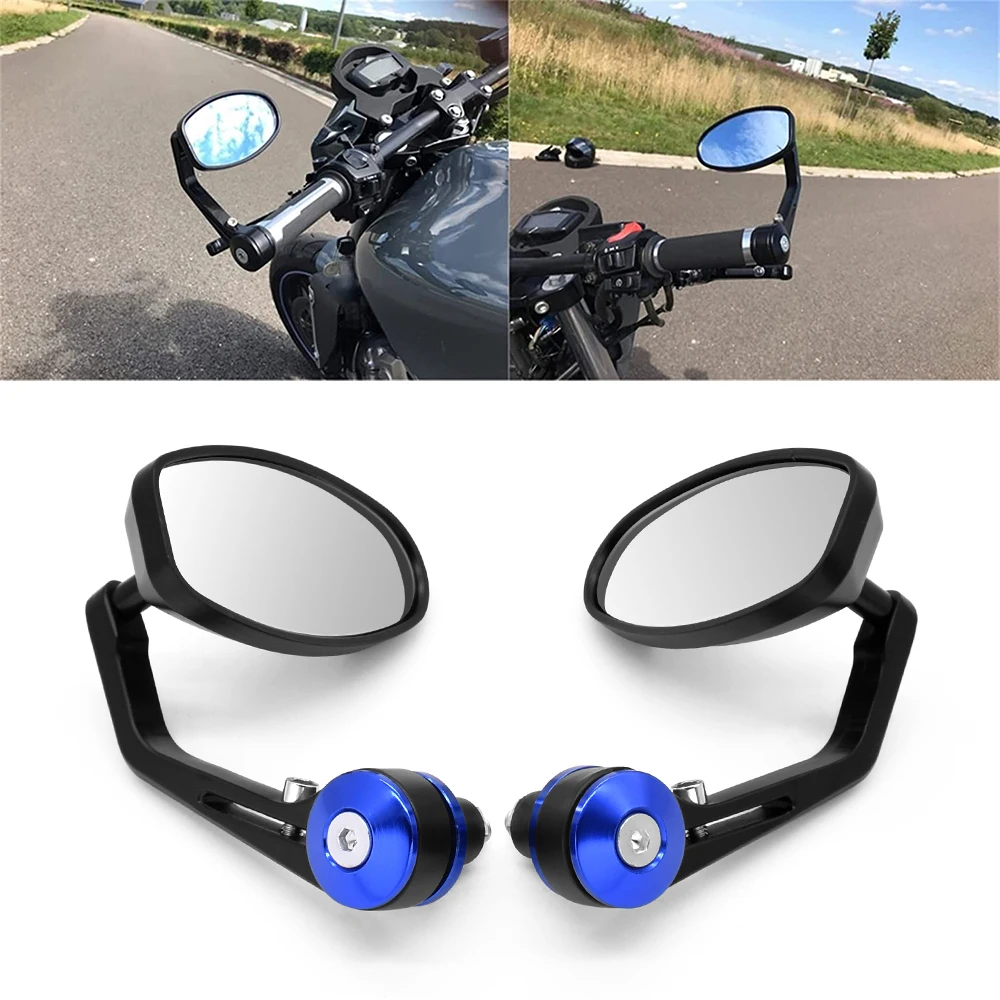 7-8-Motorcycle-Handle-bar-end-Rearview-mirror-Convex-side-mirrors-For ...