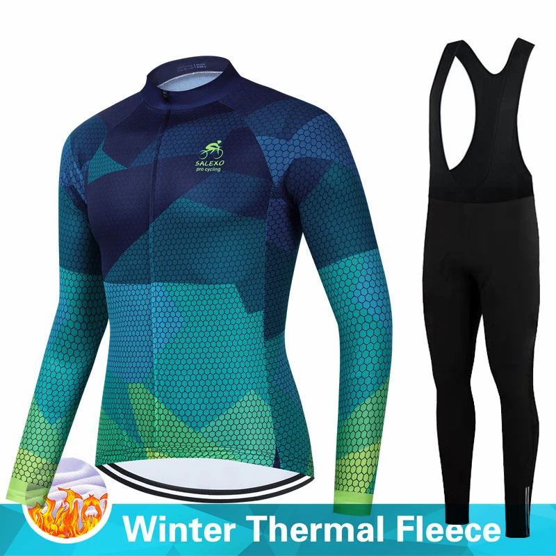 New-2023-Winter-Cycling-Clothes-Set-Man-Thermal-Fleece-Jersey-Suit ...