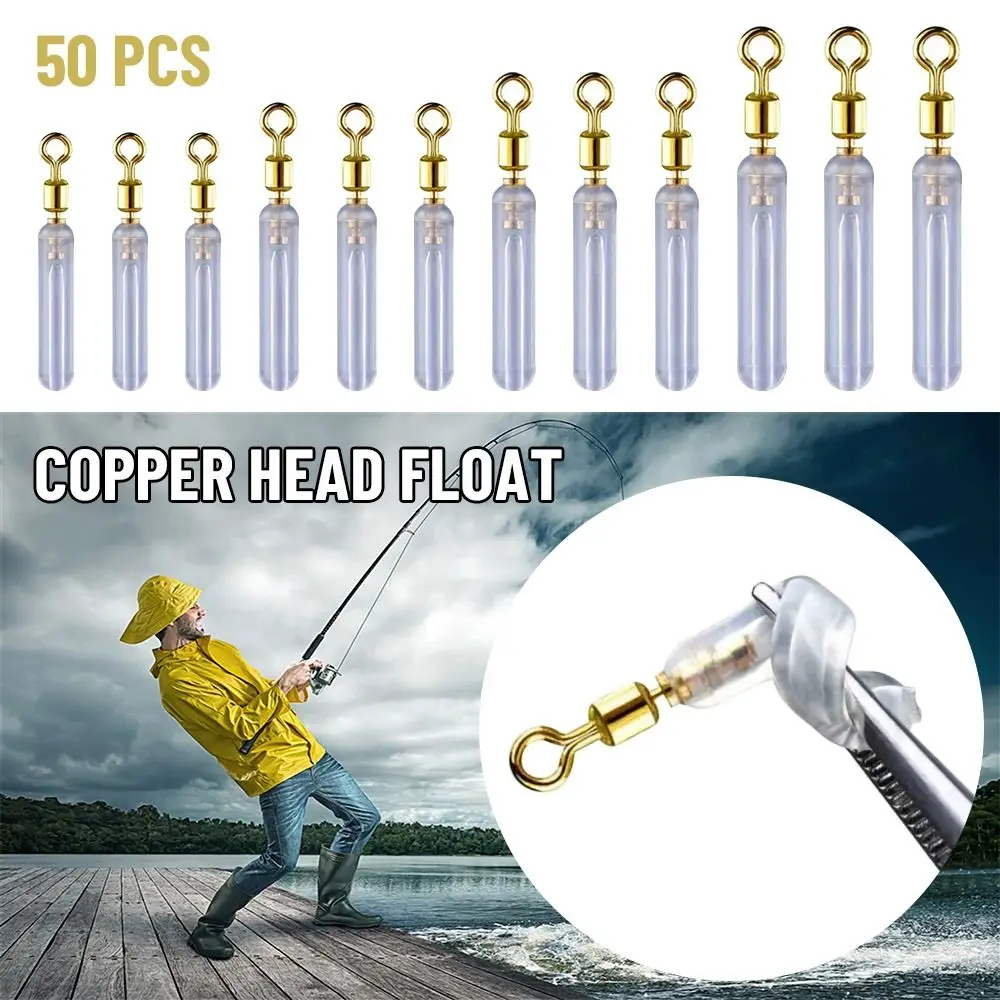 50pcs Silicone Copper Head Float Rest Fishing Float Anti Knot Fishing ...