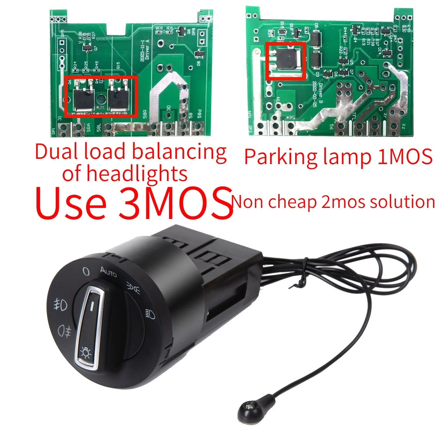 Auto Headlight Switch Module fit for vw golf mk4 Passat B5 Polo Bora ...