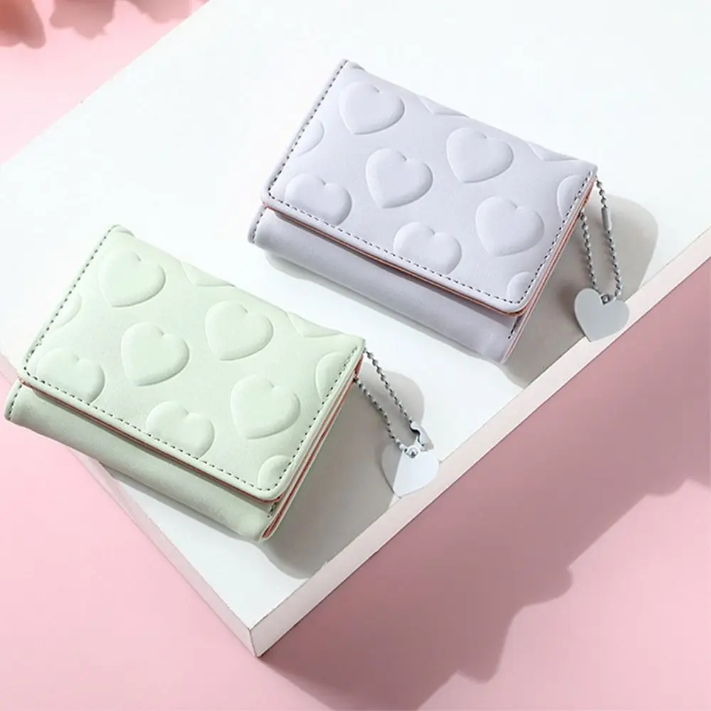 Heart-shape-Money-Bag-Fashion-PU-Three-Fold-Coin-Purse-Multi-purpose ...