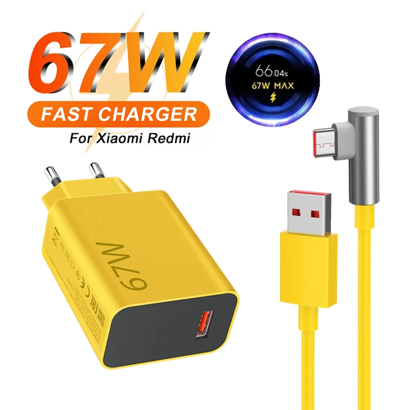 67W Max Turbo Fast Wall Charger 6A Type C Cable for Xiaomi 11 12 Lite ...