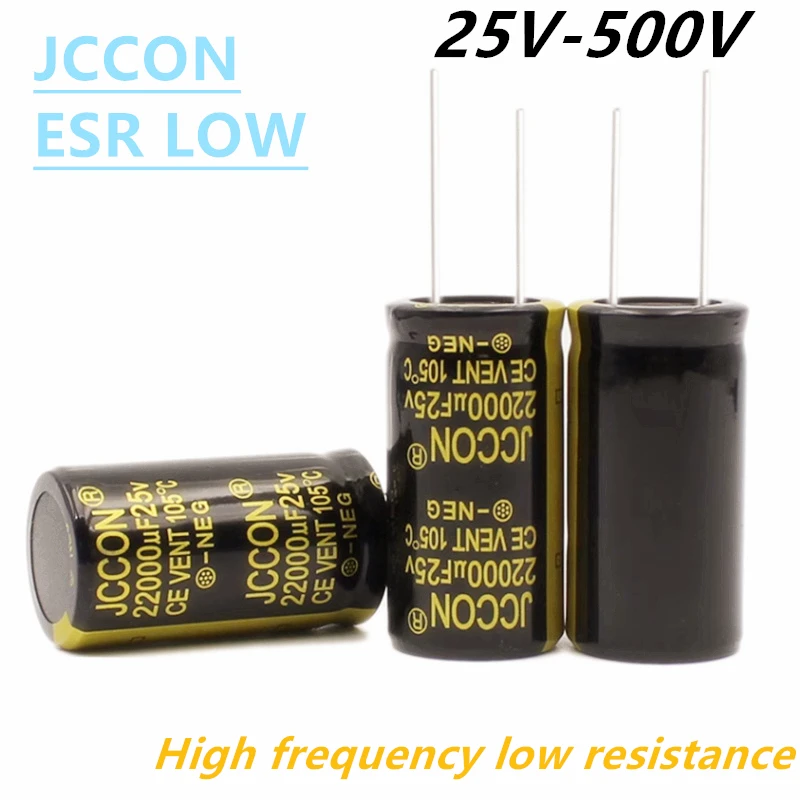 2-10PC-JCCON-Aluminum-Capacitor-High-Frequency-Low-ESR-25V-35V-50V-63V ...