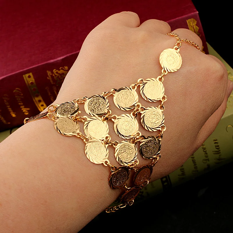 Middle-East-Money-Coin-Bracelet-Gold-Plated-Ethnic-Women-Hand-Jewelry ...